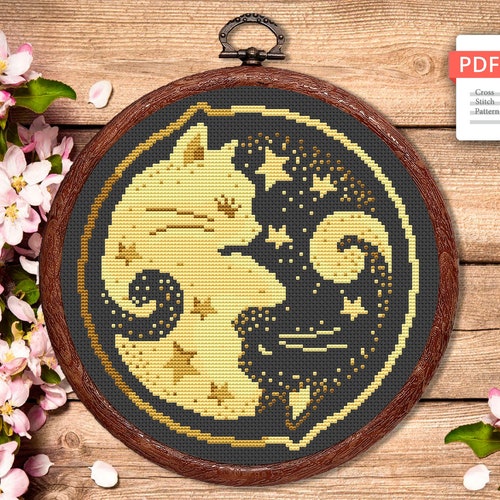 Luna and Apollo Cross Stitch Pattern Yin Yang Cross Stitch - Etsy Canada