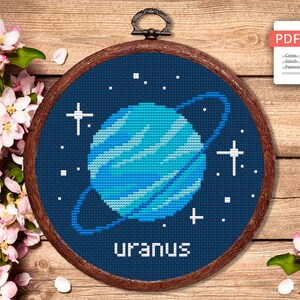 Set of 9 Planets Cross Stitch Pattern, Planets Cross Stitch Pattern ...