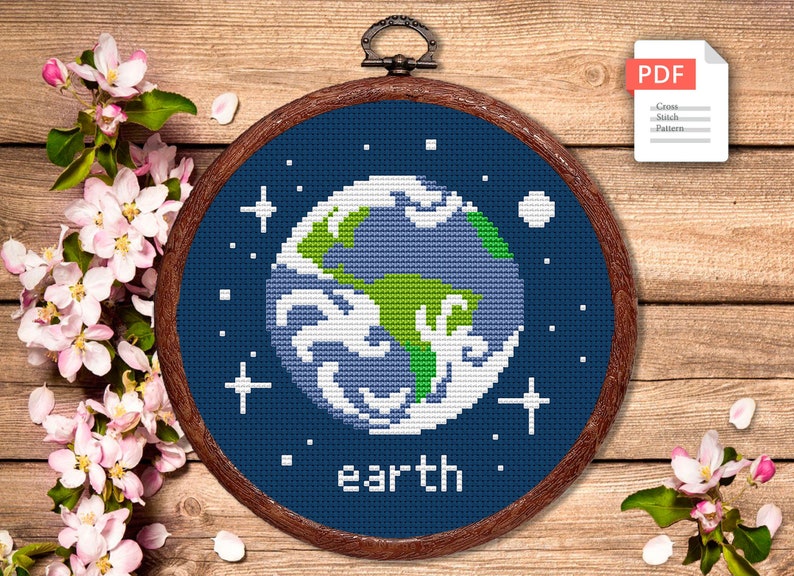Set of 9 Planets Cross Stitch Pattern Planets Cross Stitch - Etsy