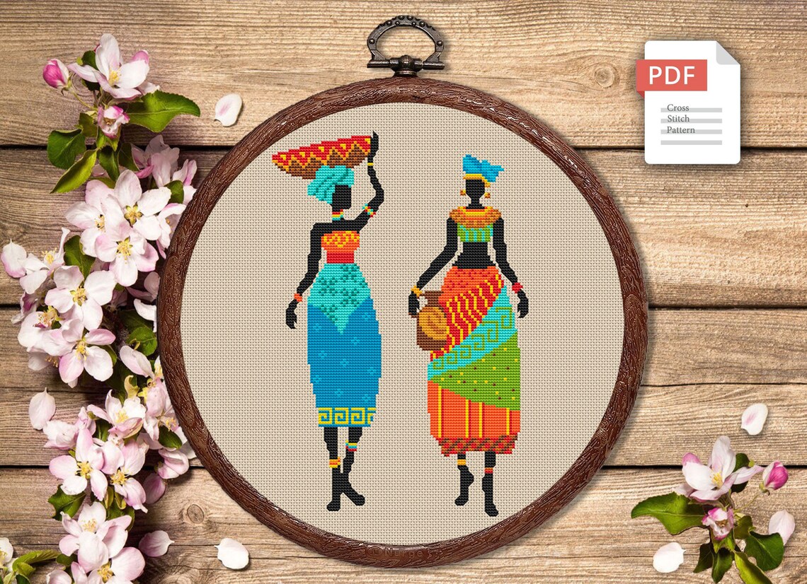 African Woman Cross Stitch Pattern African Cross Stitch - Etsy