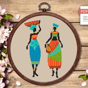 African Woman Cross Stitch Pattern, African Cross Stitch Pattern ...