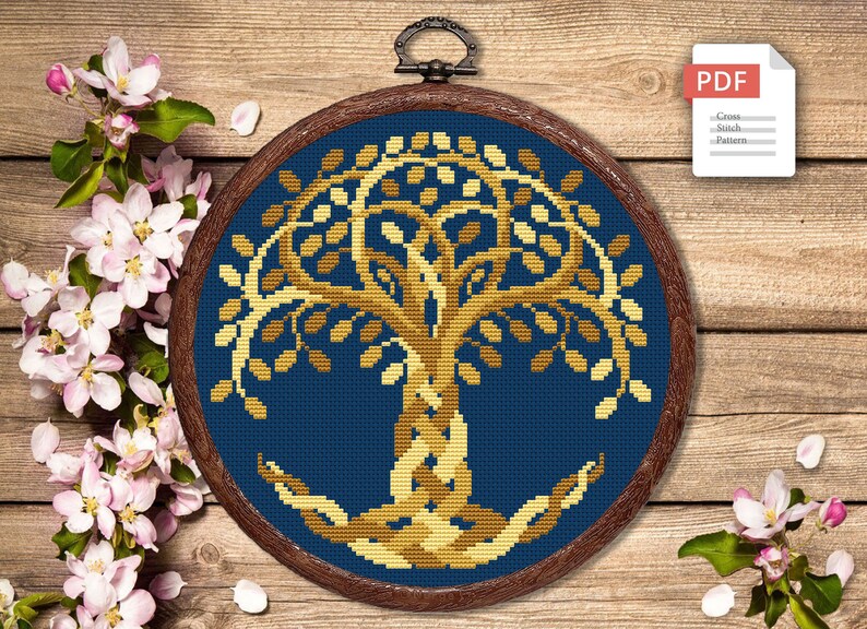 Tree of Life Cross Stitch Pattern, Yggdrasil Cross Stitch Pattern ...