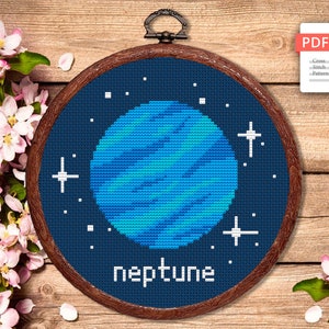 Set of 9 Planets Cross Stitch Pattern, Planets Cross Stitch Pattern ...