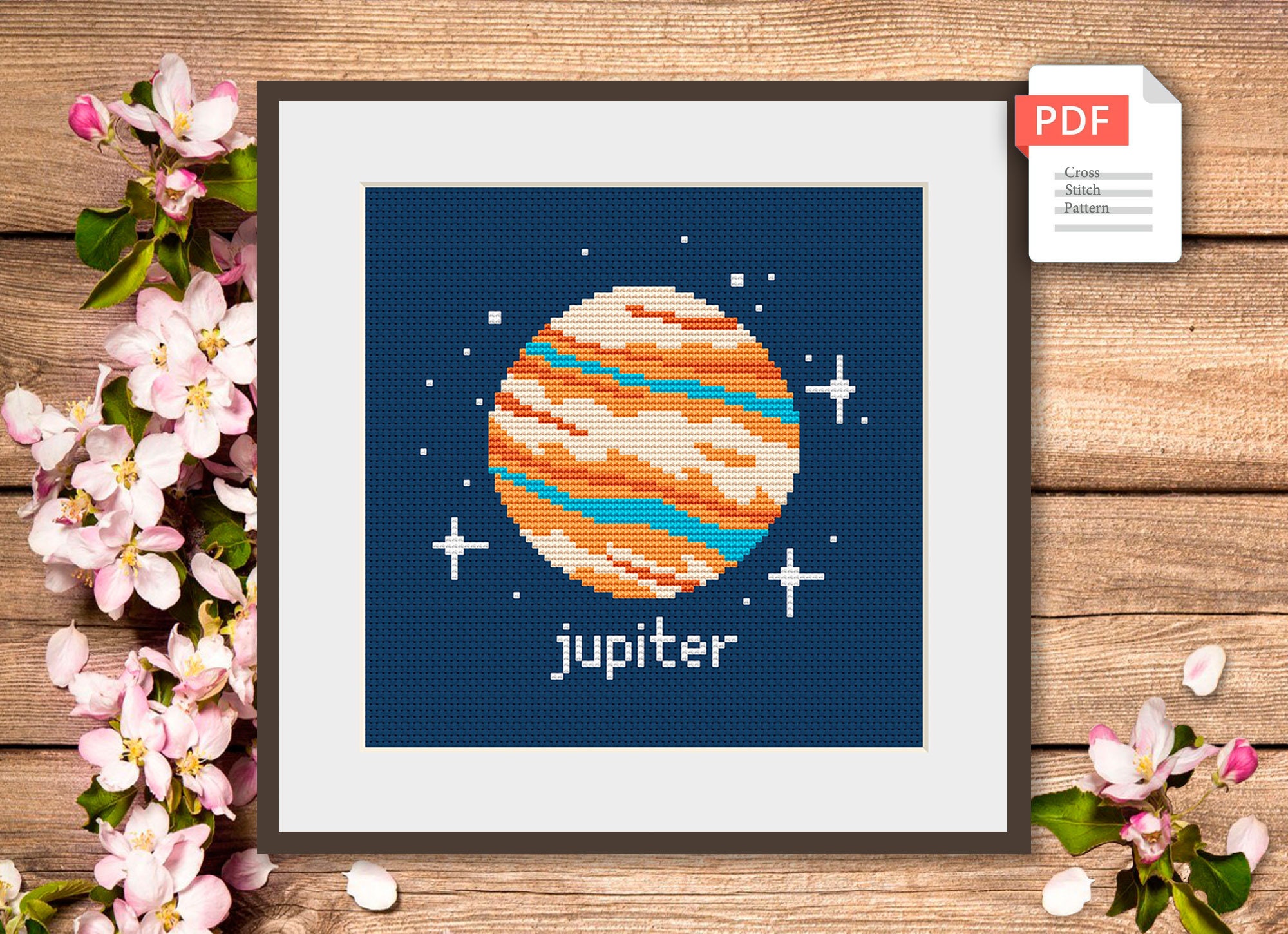 Jupiter Cross Stitch Pattern, Planets Cross Stitch Pattern, Jupiter ...