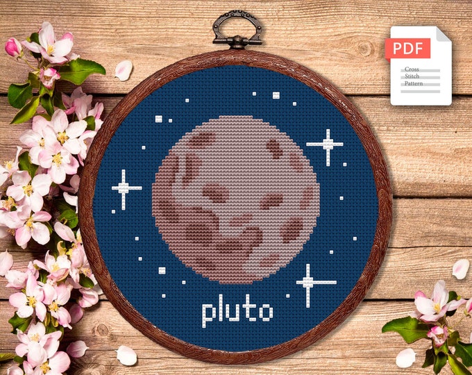 PDF Cross Stitch Pattern 0057.pluto Planet INSTANT DOWNLOAD - Etsy Denmark