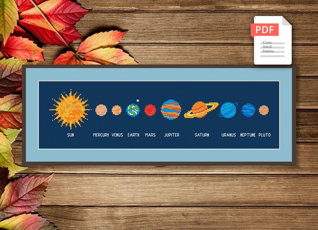 Solar System Cross Stitch Pattern, Planets Cross Stitch Pattern ...