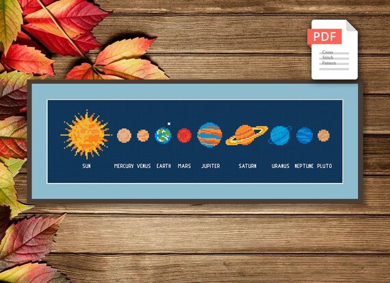 Solar System Cross Stitch Pattern Planets Cross Stitch - Etsy