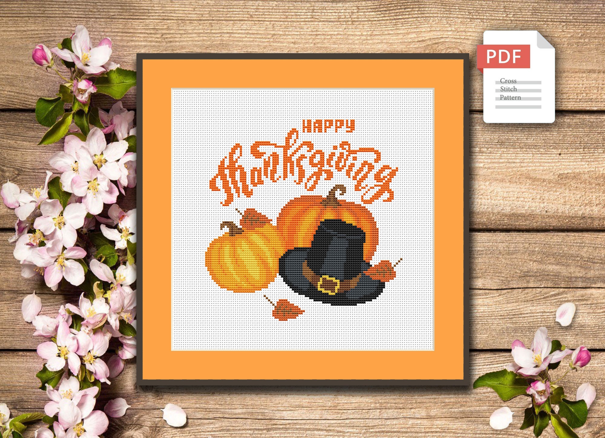 Happy Thanksgiving Cross Stitch Pattern Thanksgiving Cross - Etsy