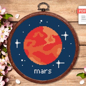 Set of 9 Planets Cross Stitch Pattern, Planets Cross Stitch Pattern ...