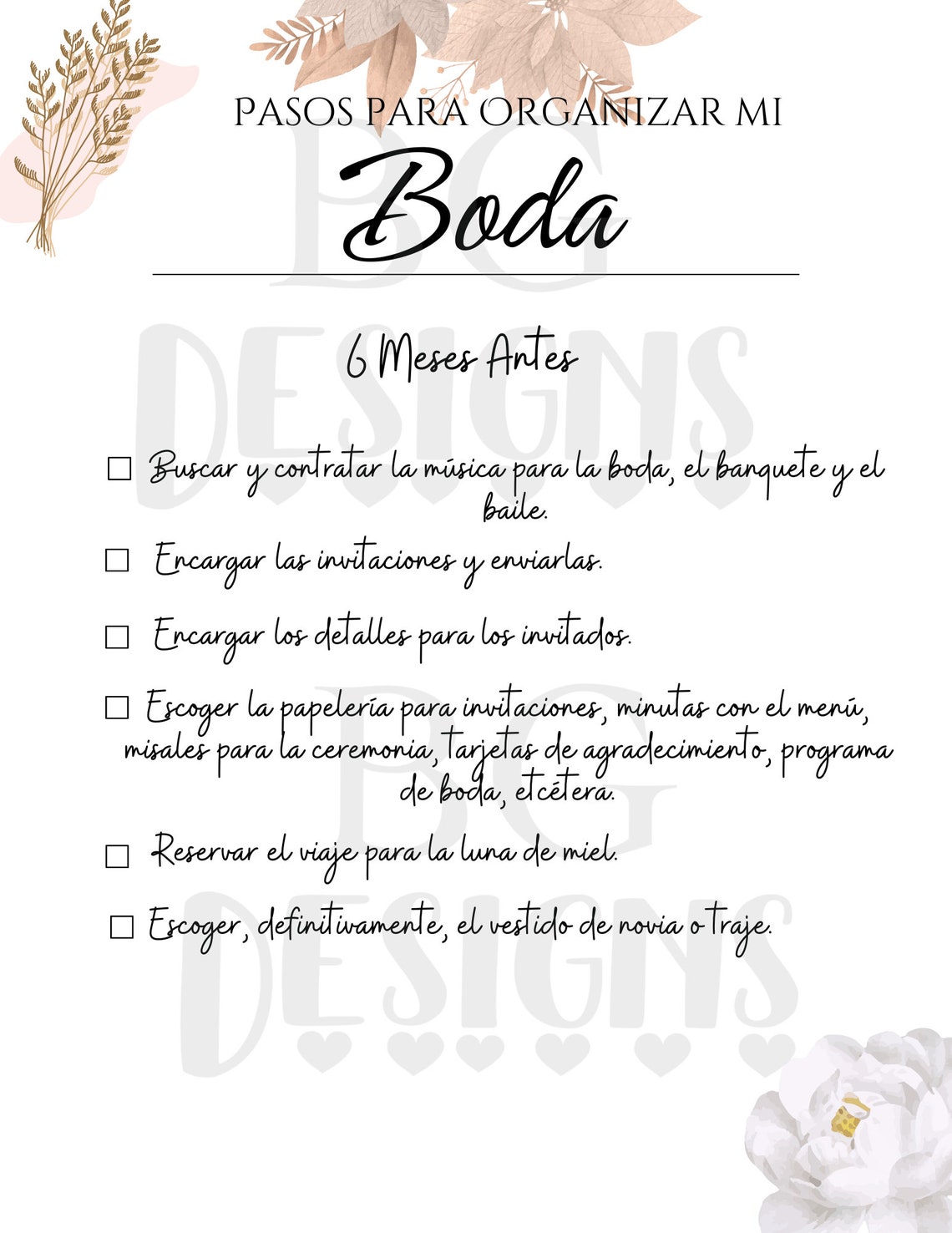 Planificador De Bodas Detallado Imprimible | Minimalist Wedding ...