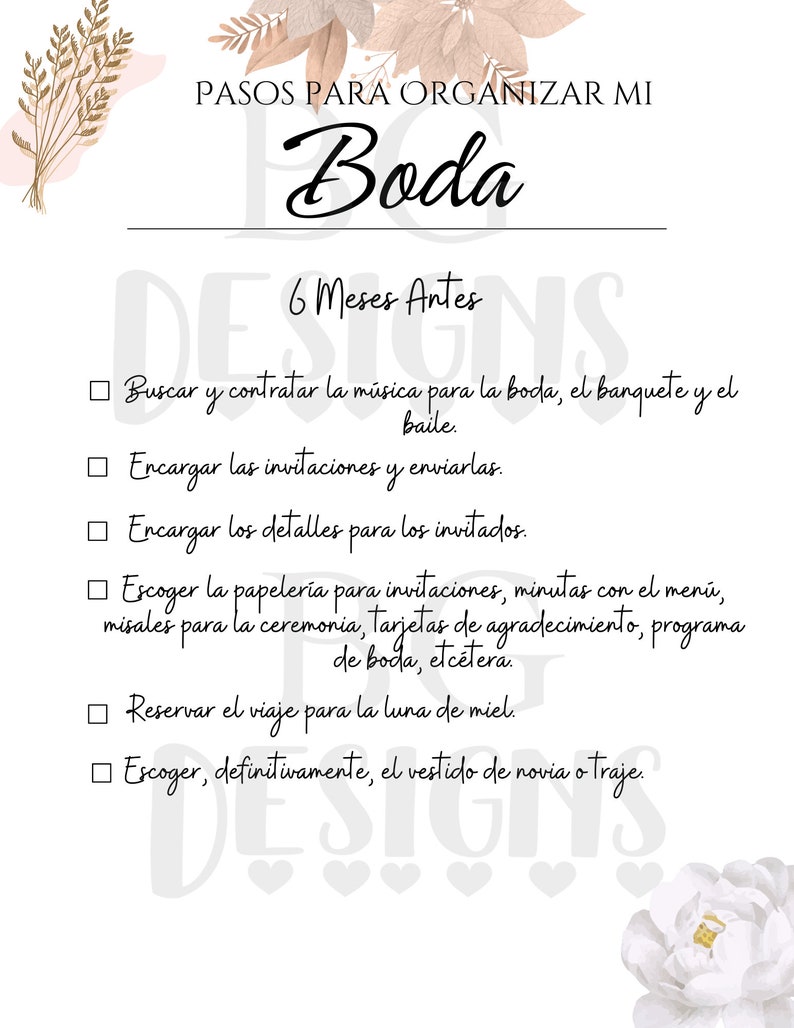 Planificador De Bodas Detallado Imprimible | Minimalist Wedding ...