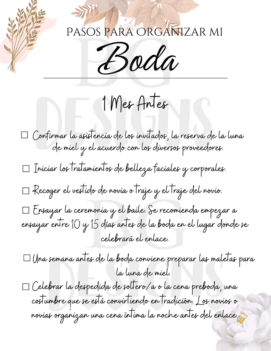 Planificador De Bodas Detallado Imprimible | Minimalist Wedding ...