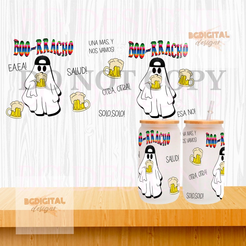 Boo-rracha & Boo-rracho Libbey Wrap Digital Files Ready to - Etsy