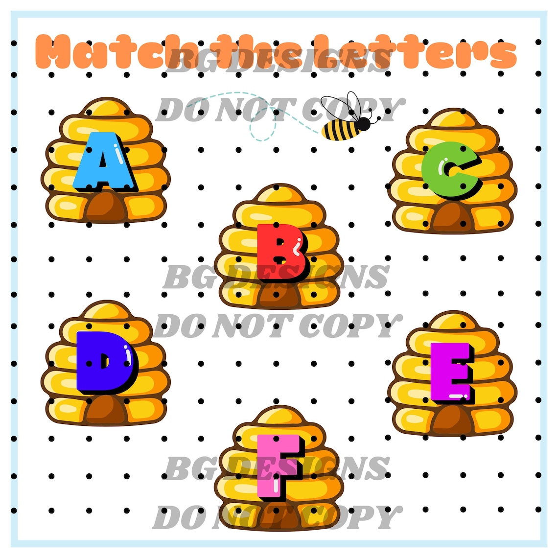 Printable Toddler Homeschool Activities Beehive Letter Matching Ready ...