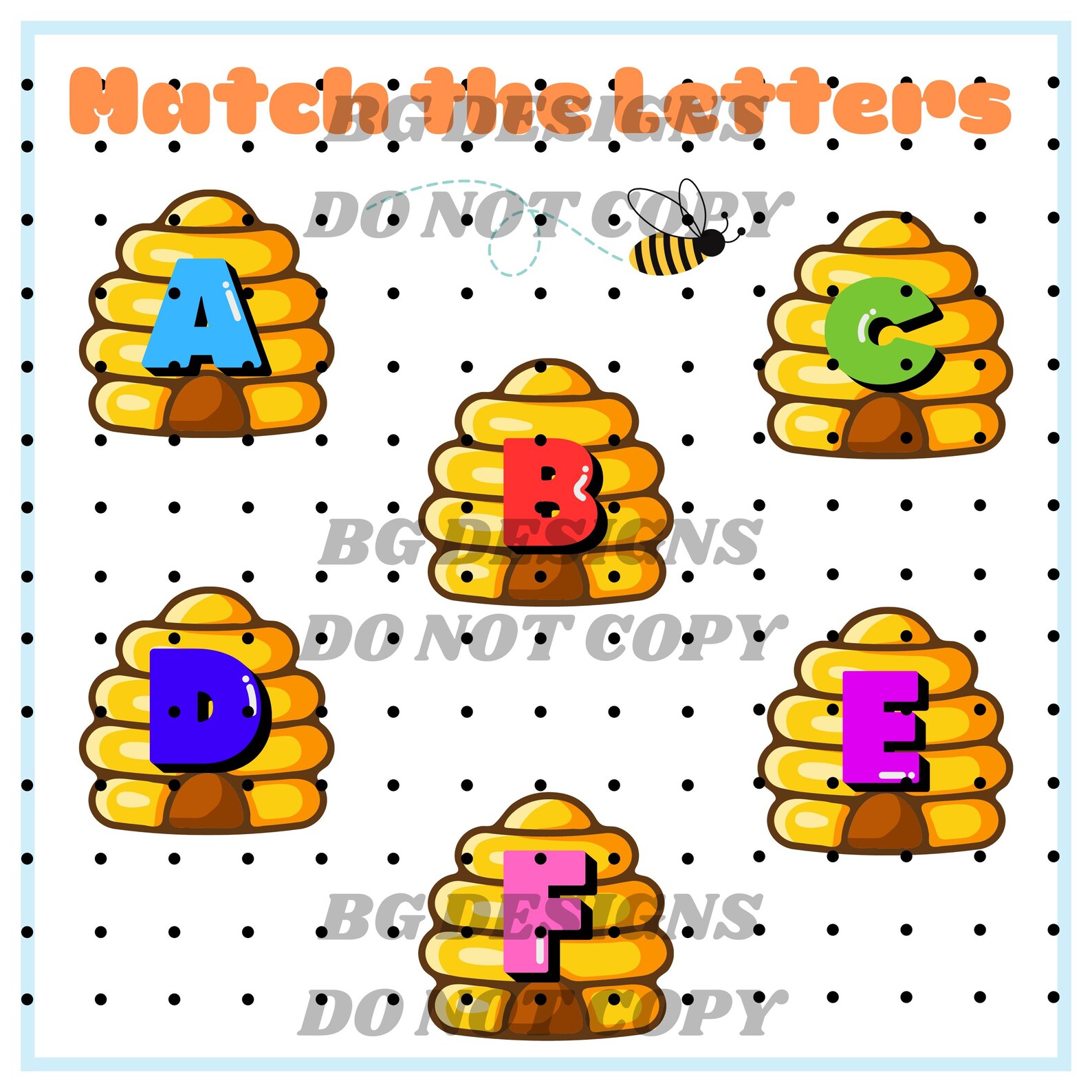 Printable Toddler Homeschool Activities Beehive Letter Matching Ready ...