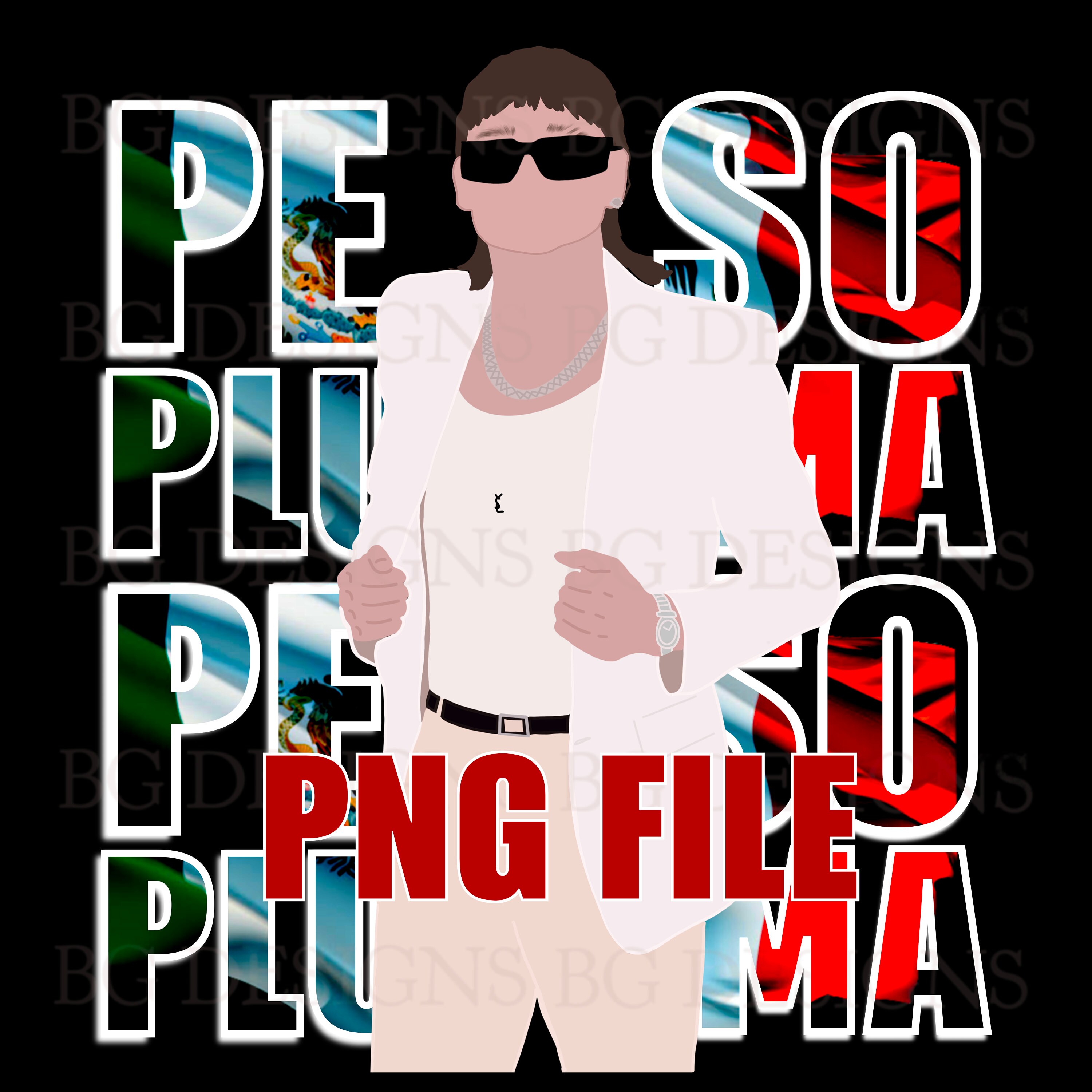 Peso Pluma V M AS PNG File Mexican Artist Design DTF Sublimation Ready ...