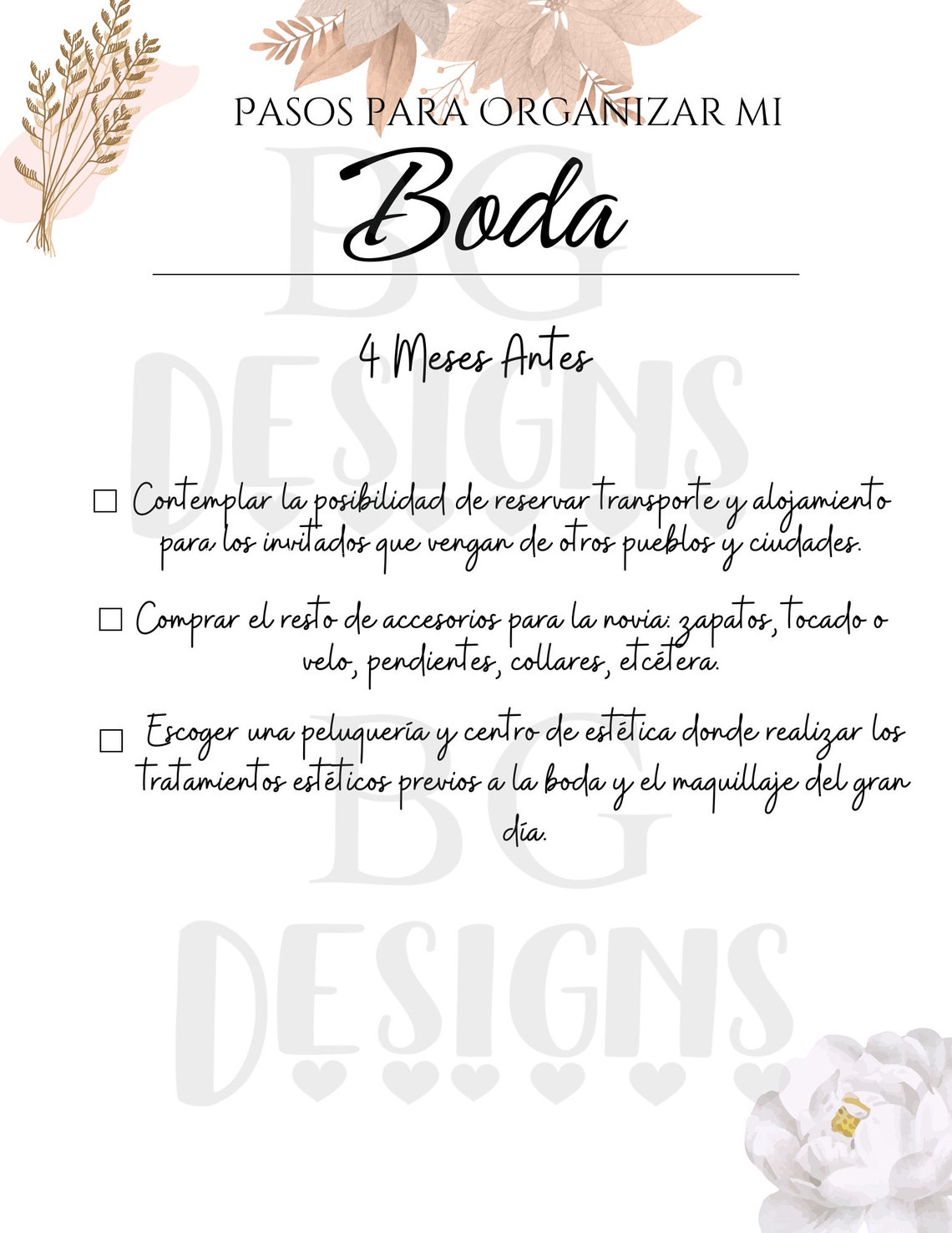 Planificador De Bodas Detallado Imprimible | Minimalist Wedding ...