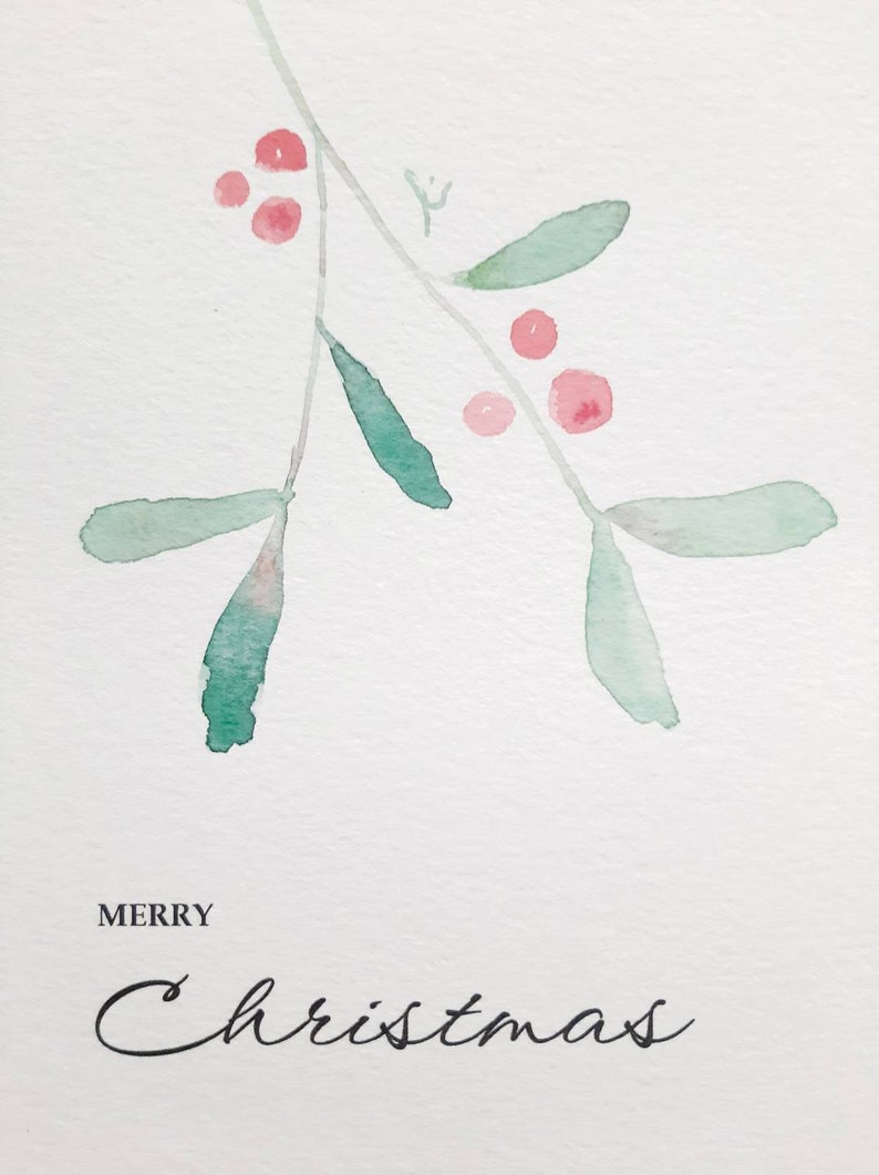 Original Hand-painted Christmas Holiday Cards Set of 2 - Etsy