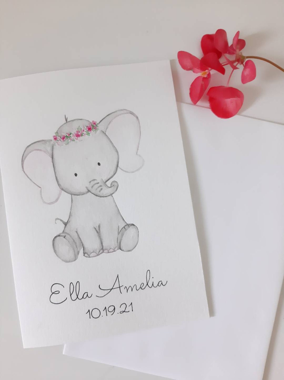 Original, Hand-painted Baby Card - Etsy