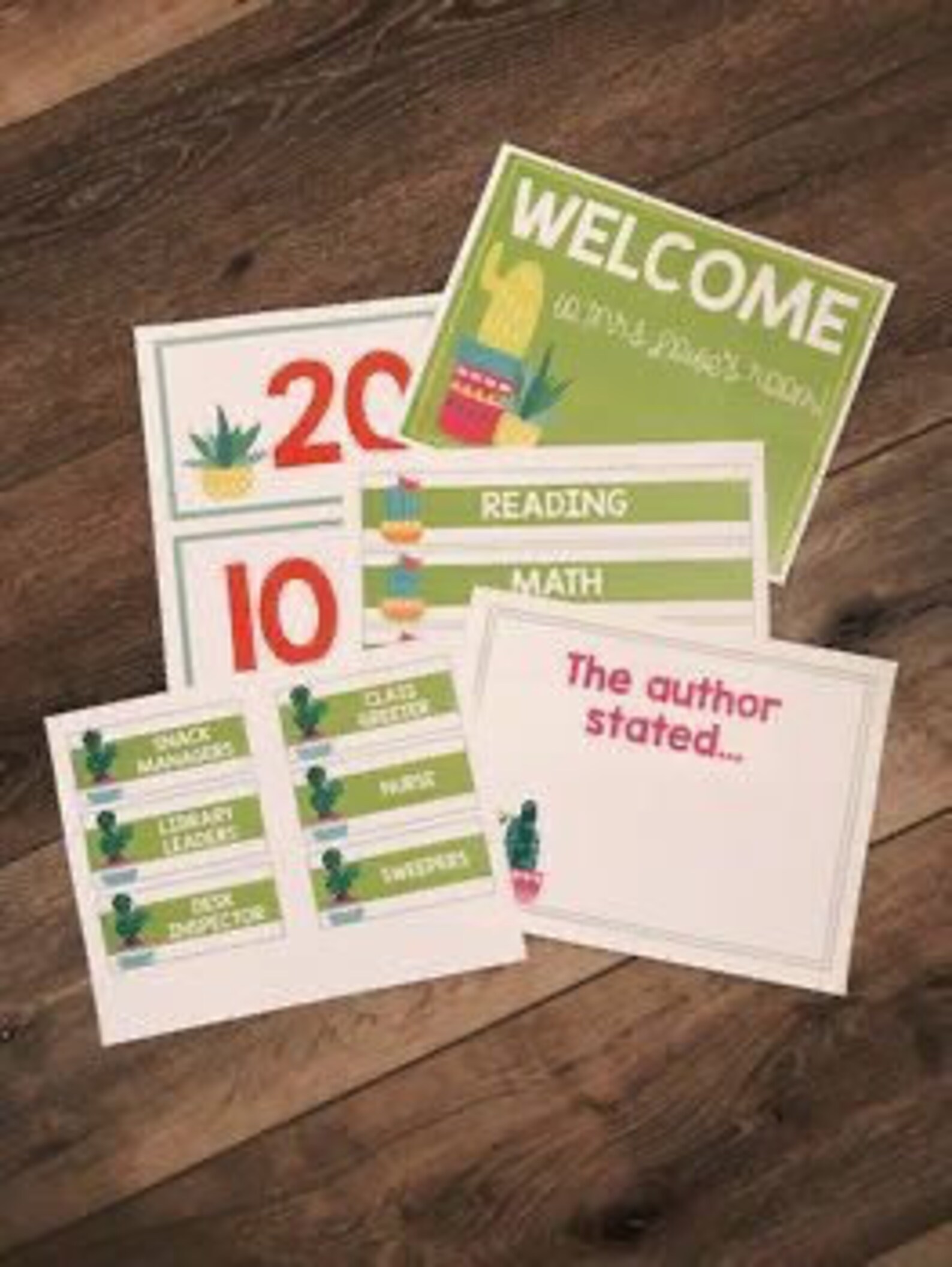 Cactus Classroom Decor & Back to School Forms Cactus - Etsy