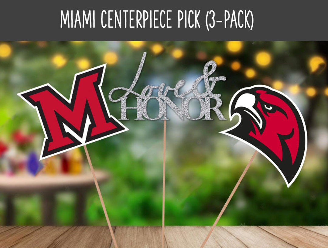 Miami University Centerpiece Picks (3-pack) | Graduation Party ...