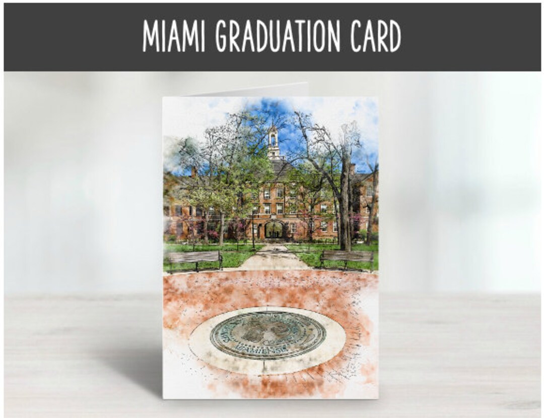 Miami University Graduation Card - the Seal With Upham Arch Behind ...