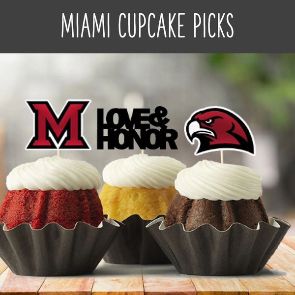 University of Miami Cupcake Toppers - Etsy