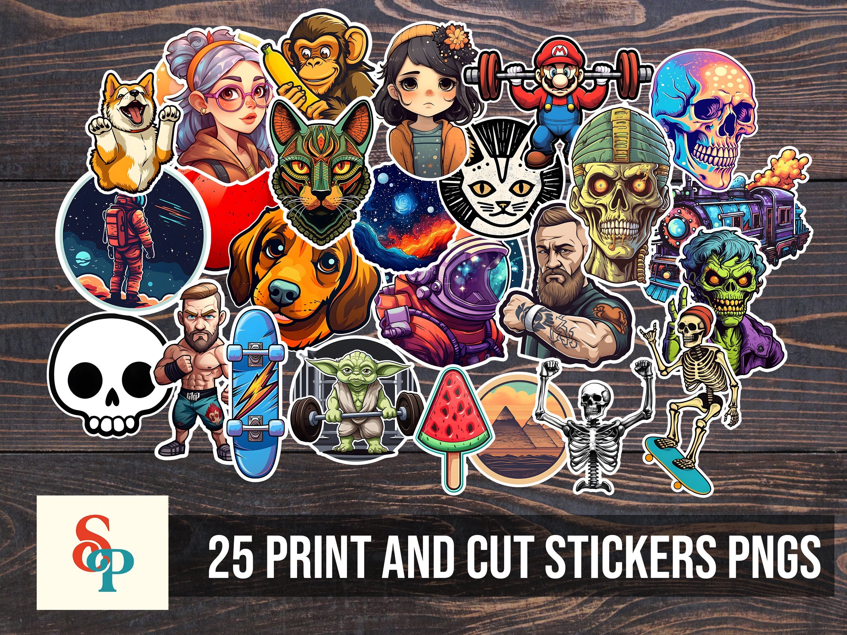 Printable Stickers Bomb Bundle for Luggage Laptop Skate Car -cool ...