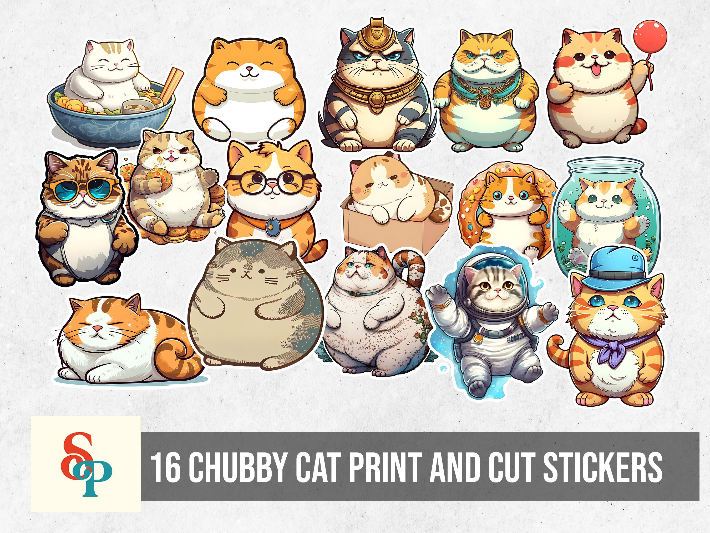Chubby Cat Stickers-cat PNG Cute Stickers -cute Cats Png-fat Cat ...
