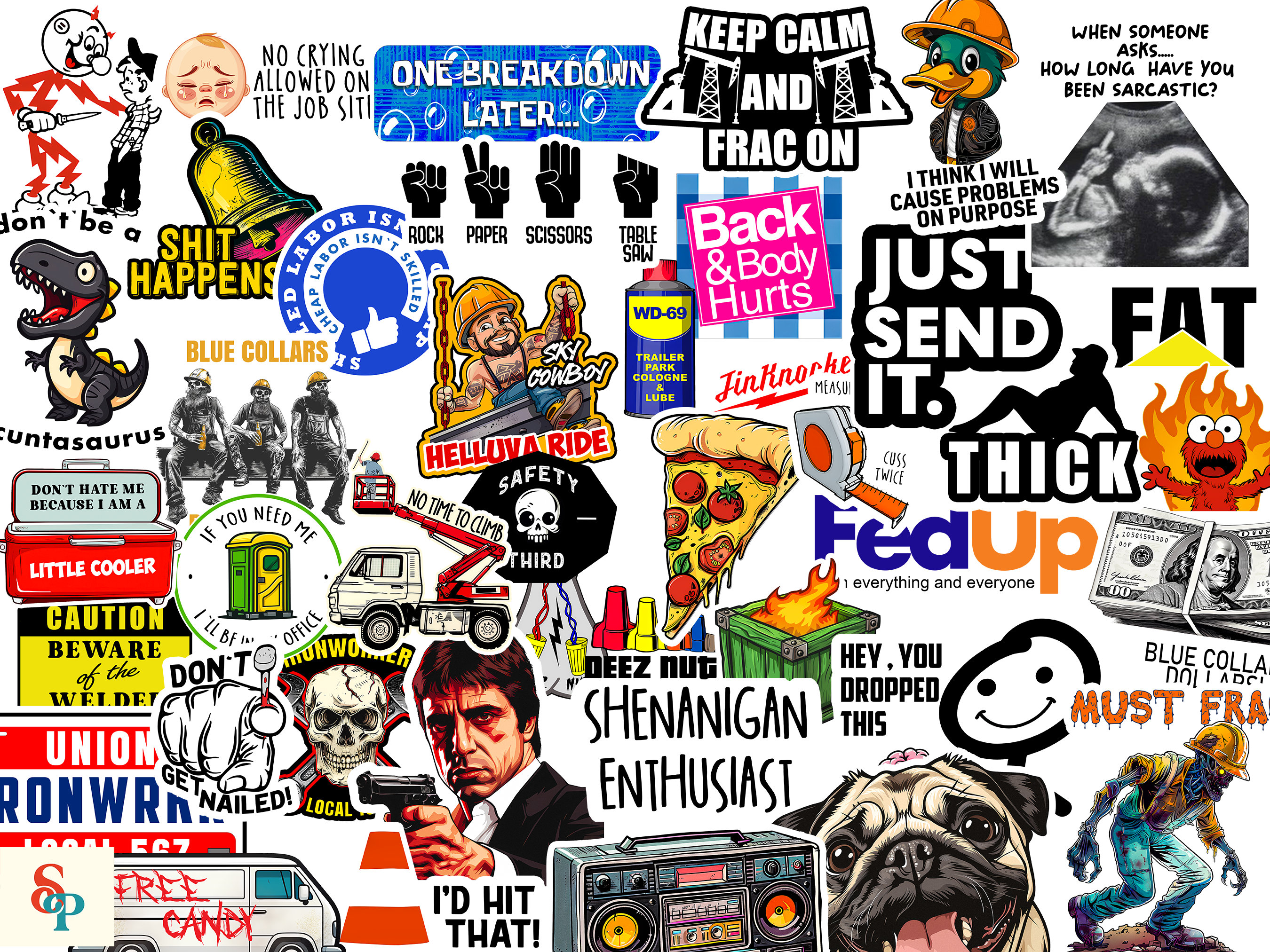 222 Funny Hard Hat Stickers Bundle | Digital Download | Funny Worksite ...