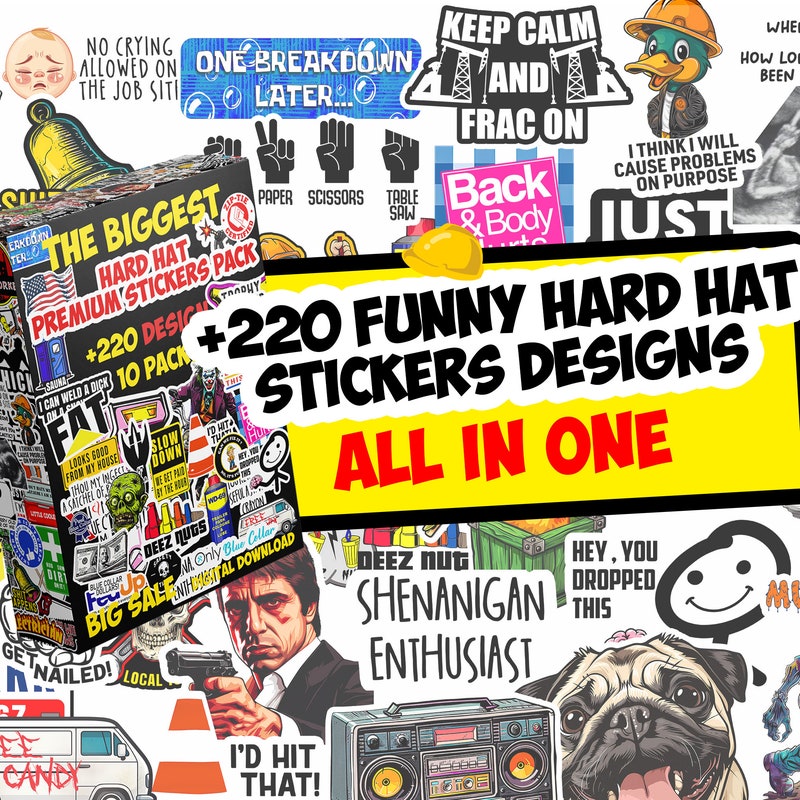 Funny Hard Hat Stickers - Etsy