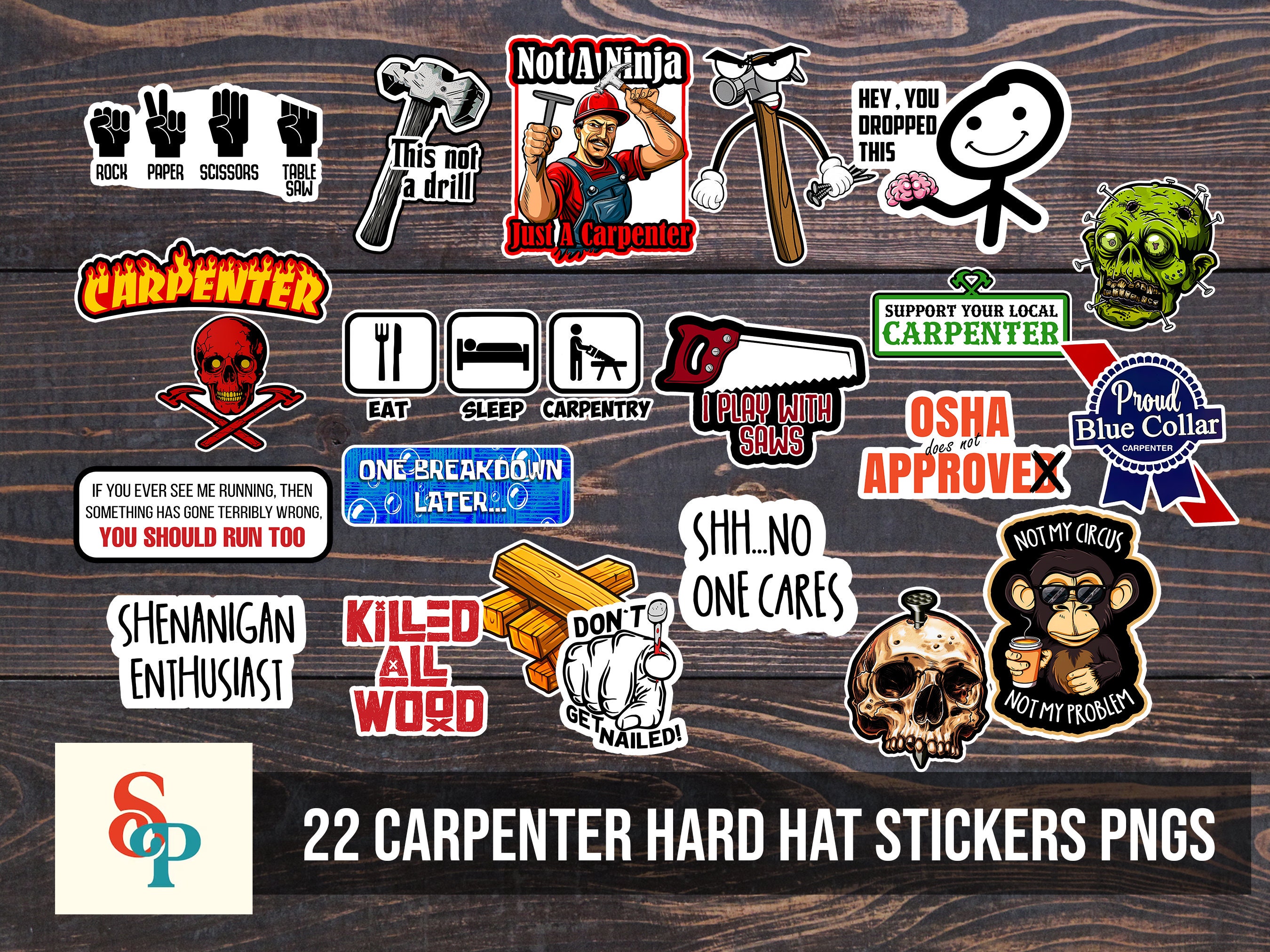 CARPENTER Hard Hat Stickers Png Toolbox Decals, Hardhat Sticker Png ...