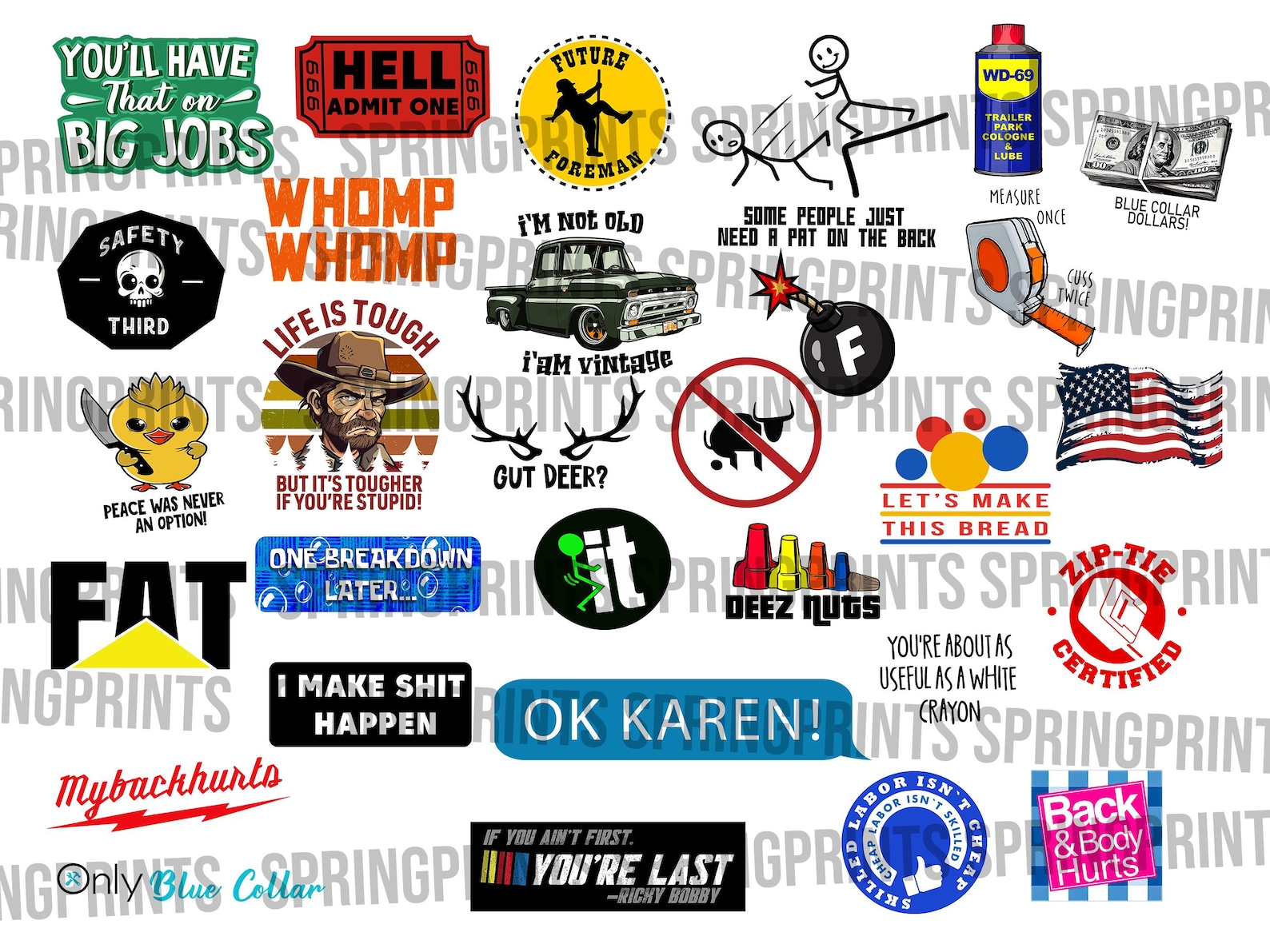 60 Sarcastic Hard Hat Stickers Bundle , SUPER FUNNY Hard Hat Stickers ...