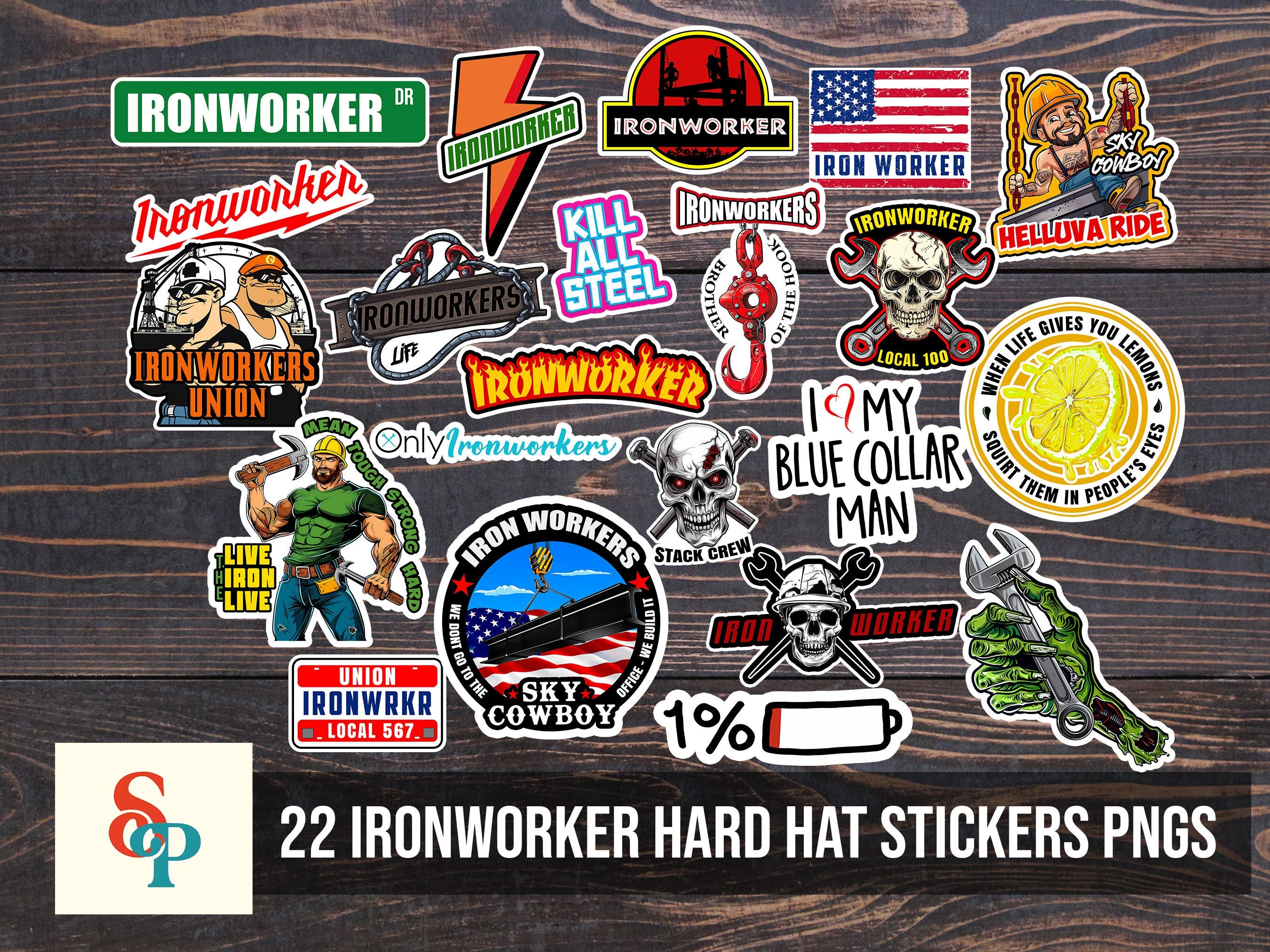 IRONWORKER Hard Hat Stickers Png, Iron Worker Hardhat Sticker & Decals ...