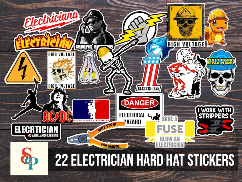 ELECTRICIAN Hard Hat Stickers Png Toolbox Decals, Hardhat Sticker Png ...