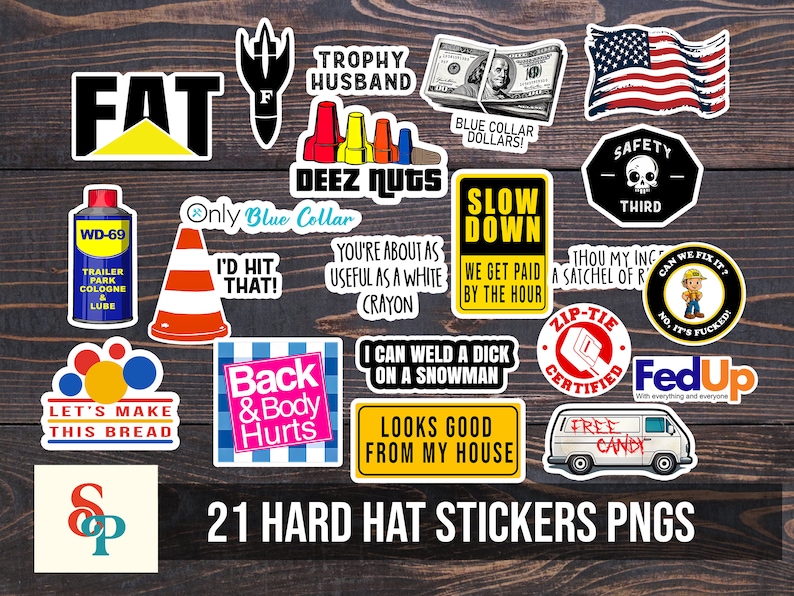 SUPER FUNNY Hard Hat Stickers Png Toolbox Decals, Hardhat Sticker Png ...