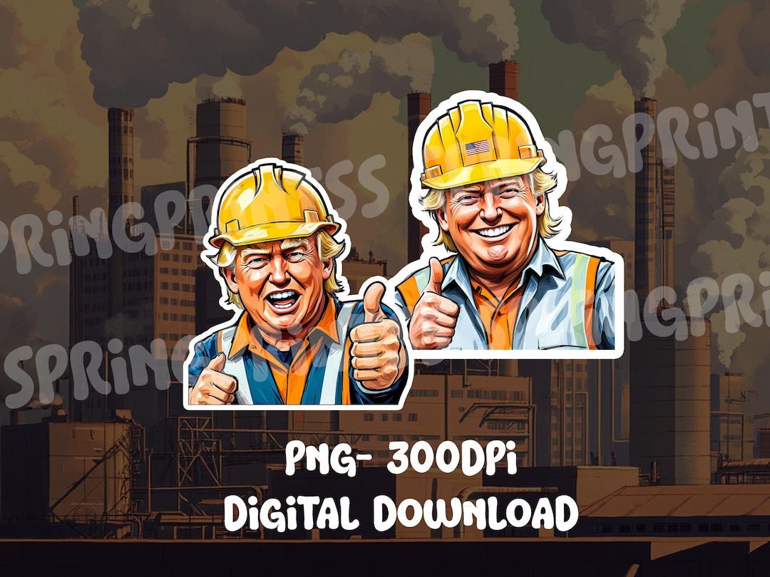 Donald Trump Hard Hat Sticker Png - Construction Work Sticker Png ...