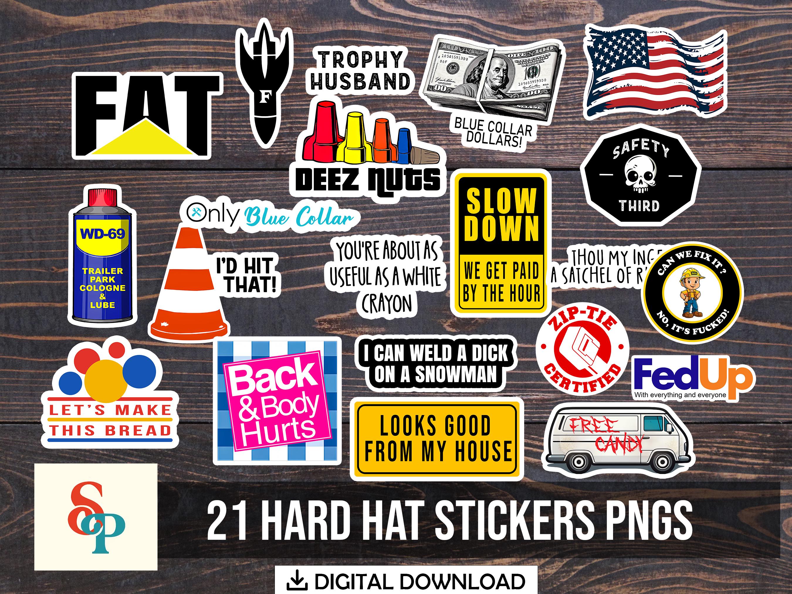 SUPER FUNNY Hard Hat Stickers Png Toolbox Decals, Hardhat Sticker Png ...