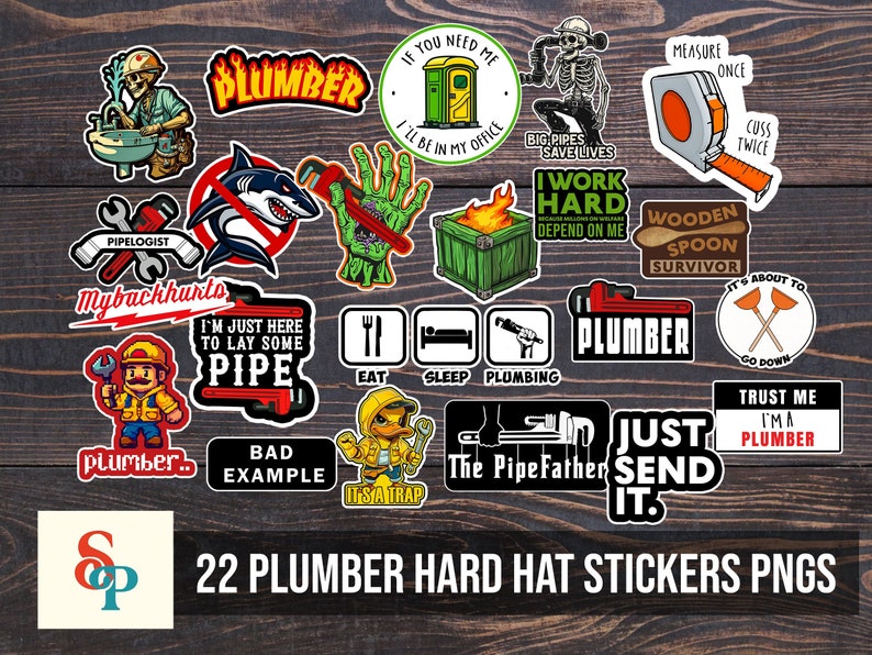PLUMBER Hard Hat Stickers Png Toolbox Decals, Hardhat Sticker Png ...