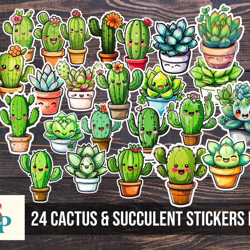 Cactus Stickers - Etsy