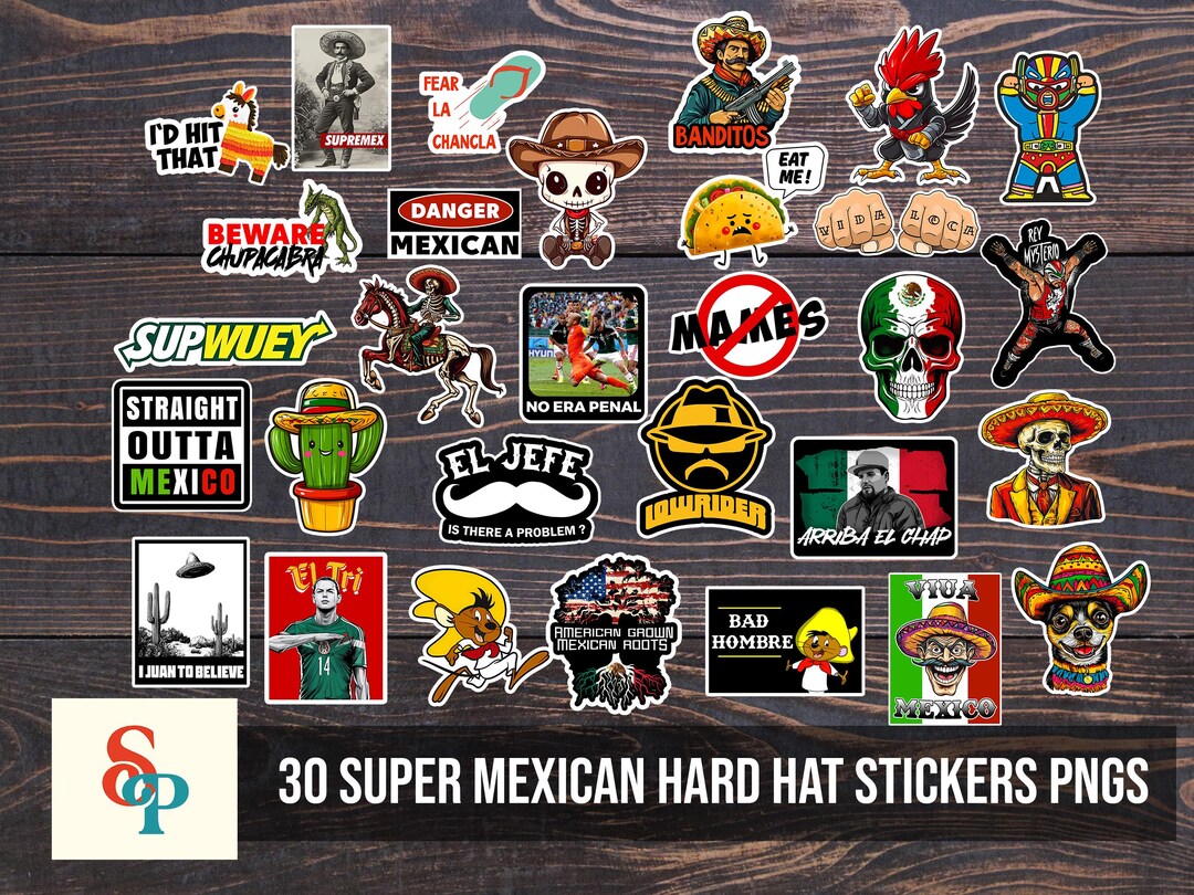 SUPER MEXICAN Hard Hat Stickers Png , MEXICO Hardhat Sticker & Decals ...