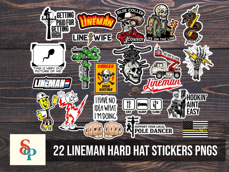 LINEMAN Hard Hat Stickers Png Toolbox Decals, Hardhat Sticker Png ...