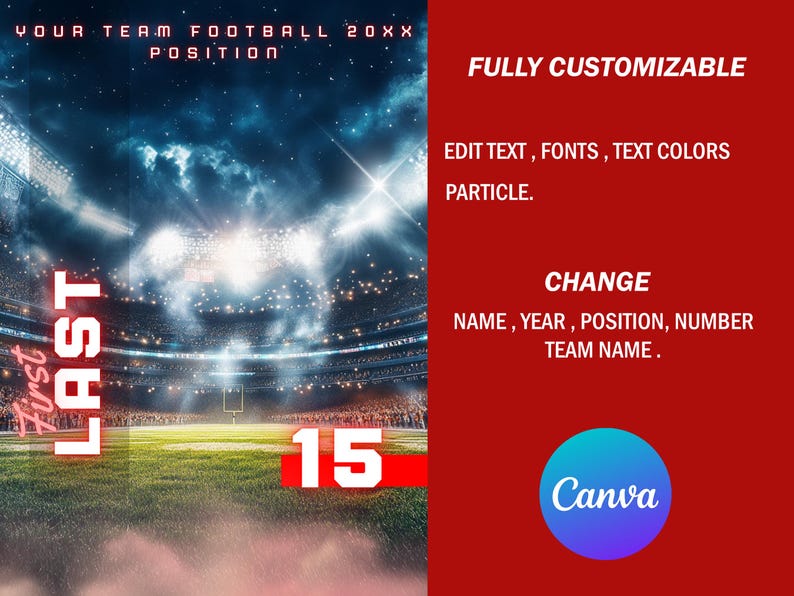 Football Poster Canva Template | Sports Background & Digital Backdrop ...
