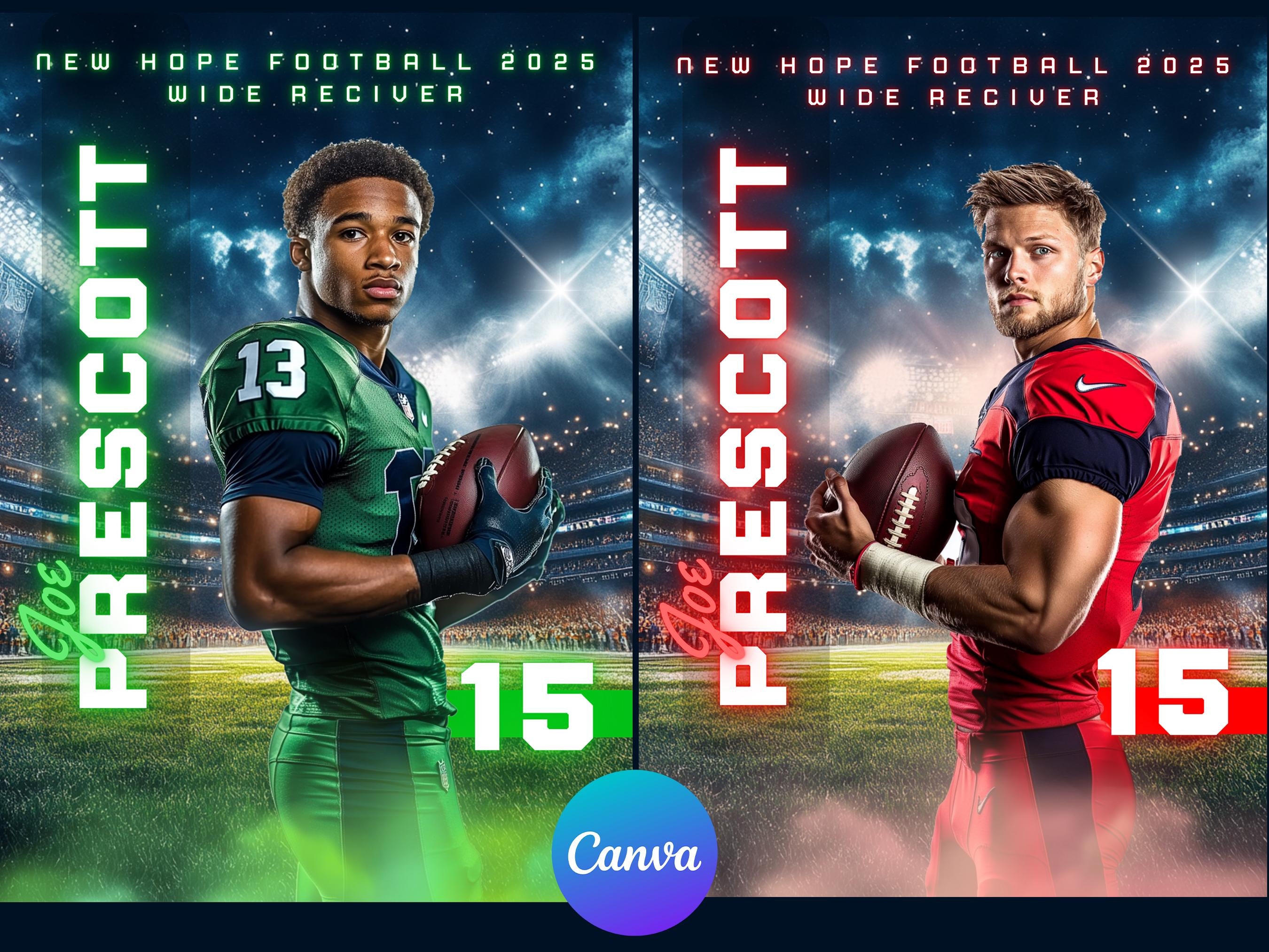 Football Poster Canva Template | Sports Background & Digital Backdrop ...