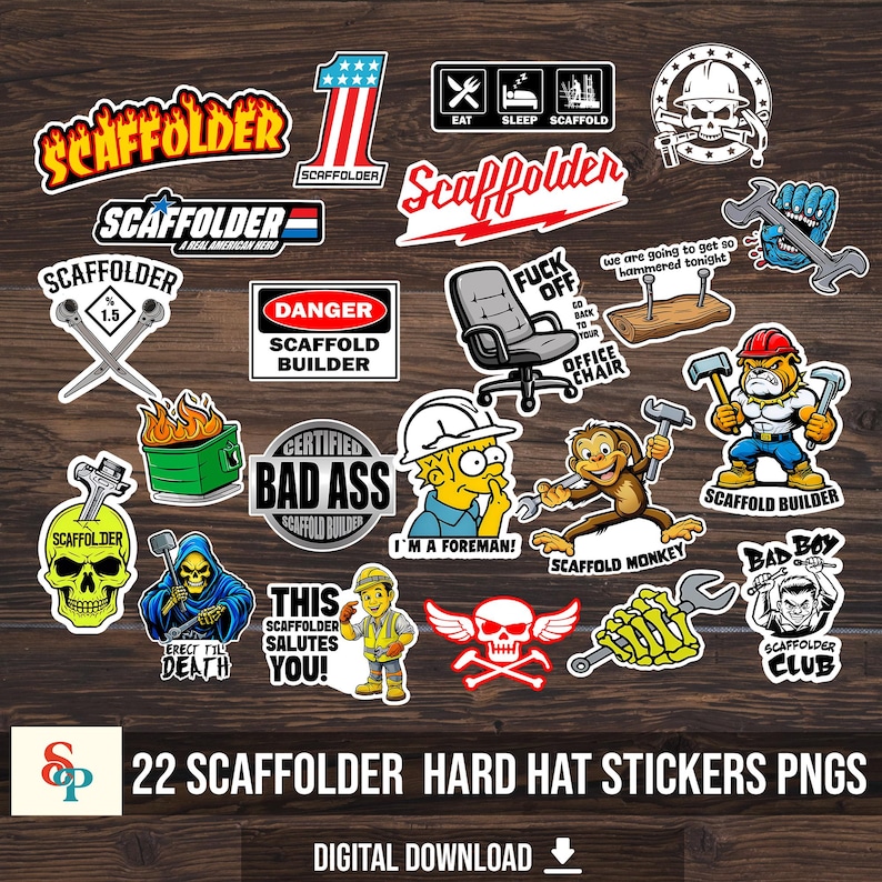 SCAFFOLDER Hard Hat Stickers Png Toolbox Decals, Hardhat Sticker Png ...