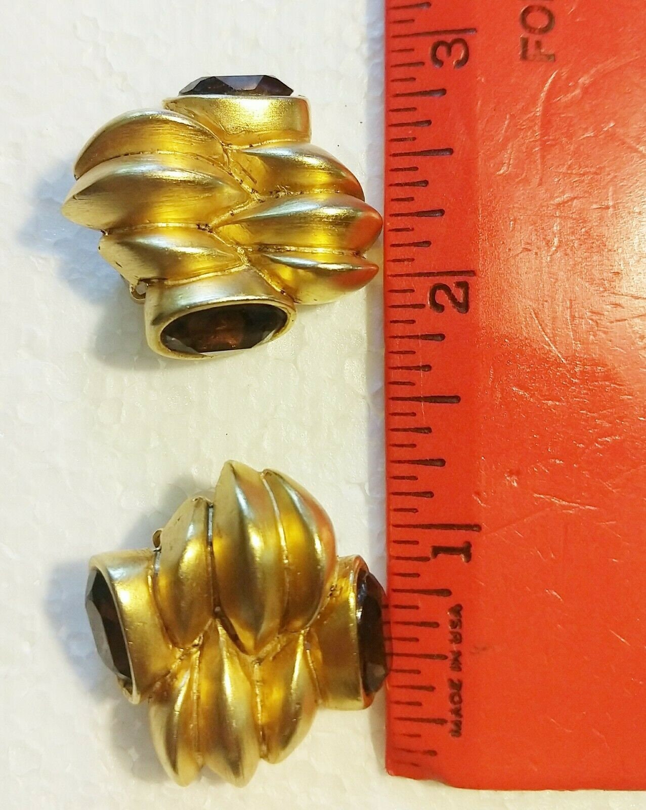 FARENHEIT Connie Bates Modernist Clip on Earrings Goldtone | Etsy