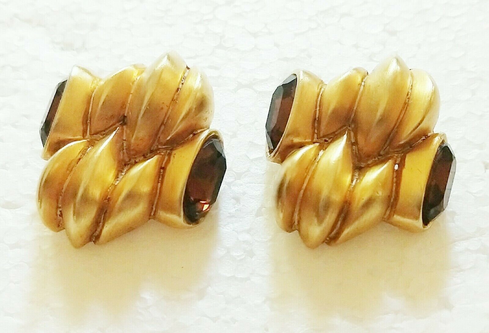FARENHEIT Connie Bates Modernist Clip on Earrings Goldtone | Etsy