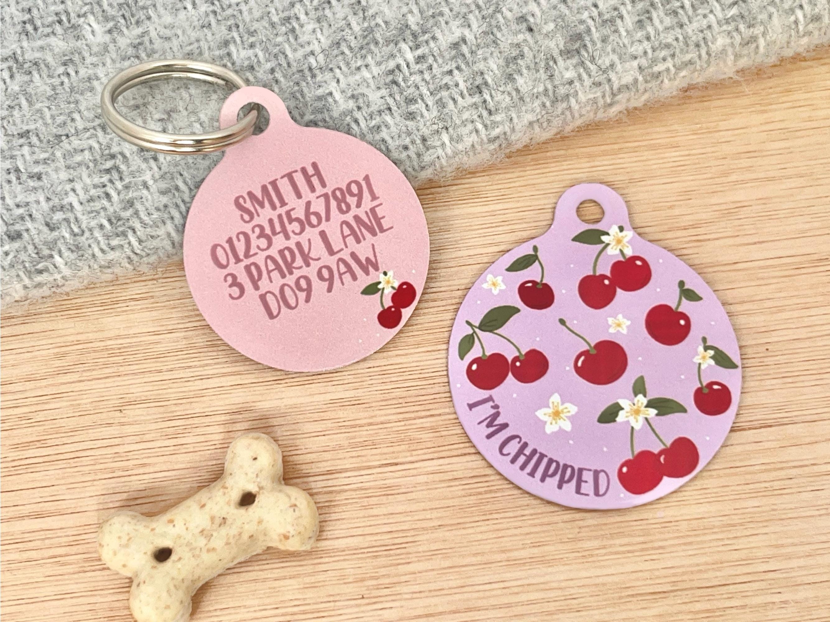 Cherry Pet ID Tag | Cherry Tag for Dogs | Summer Berries Cat ID Tags ...