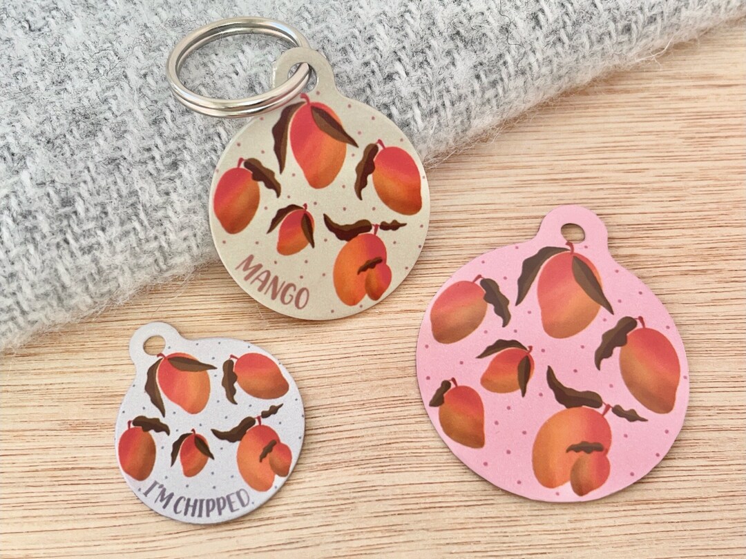 Mango Pet ID Tag | Mango Fruit Dog Tag | Fruit Dog ID Tag | Mango Tag ...