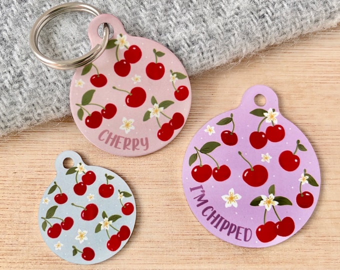 Sakura Flower Dog Tag, Personalized Dog Tag, Custom Dog Tag, Double ...